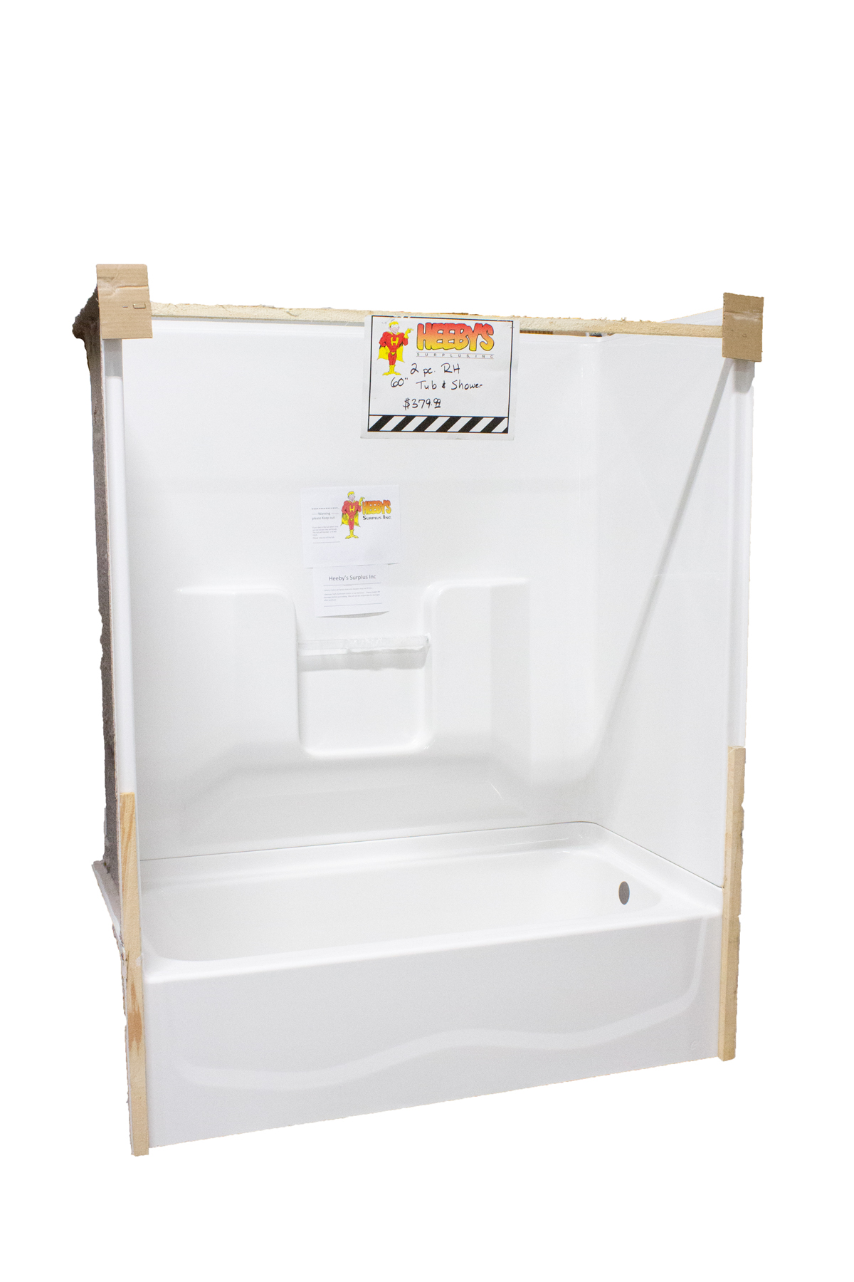 Tub & Shower, 2 Pc, RH, White 60" | Heeby's Surplus Inc.