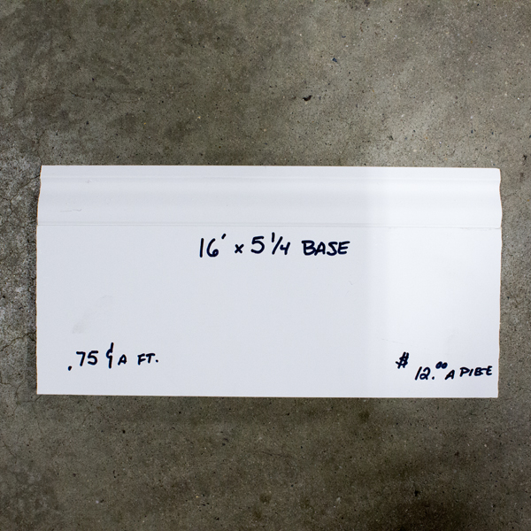 Primed Base Moulding 16' x 5 1/4" | Heeby's Surplus Inc.